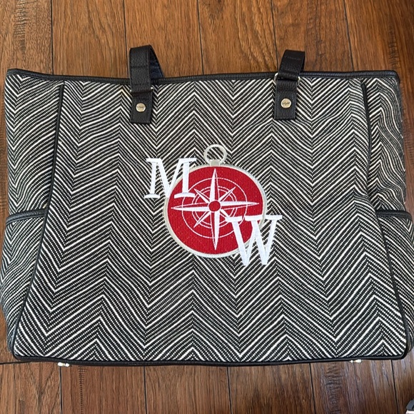 thirty-one | Bags | Thirtyone Cindy Tote Herringbone Weave With Mw ...